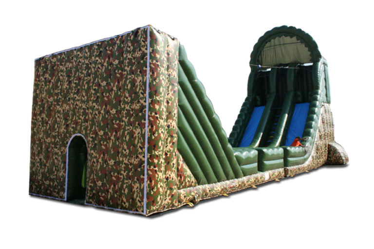Inflatable Zip Line-Camo/Boot Camp | Clown Around Party Rentals